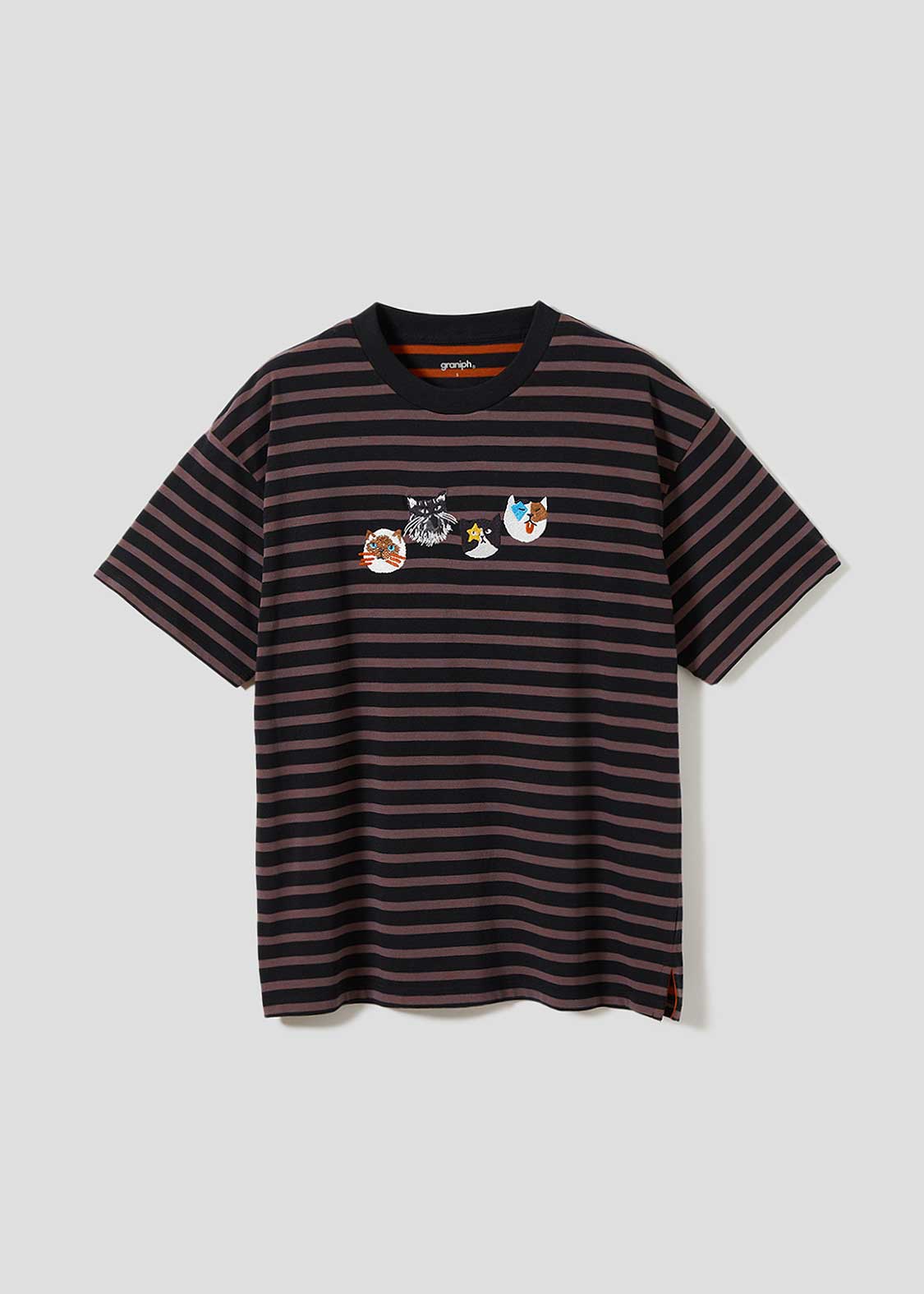 Double Face Stripe Tee (THE FOUR CATS Face) – Via Artists